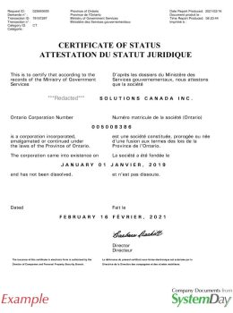 Canada Company Documents