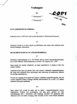 Denmark Company Documents